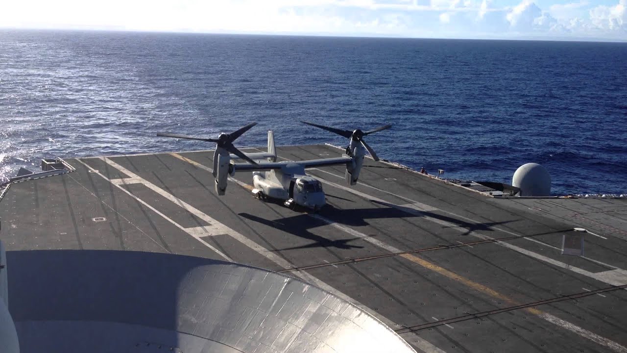 EmW At Sea: V-22 Osprey Landing on USS George Washington - YouTube