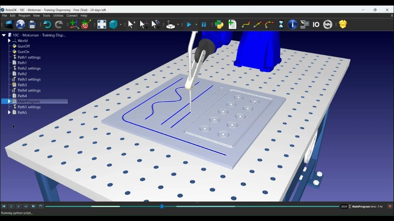 Curve Following Robot | RoboDK | - YouTube