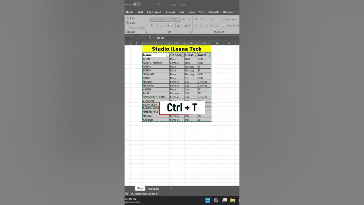 Slicer in Excel || Learn Excel || iLeana Tech - YouTube