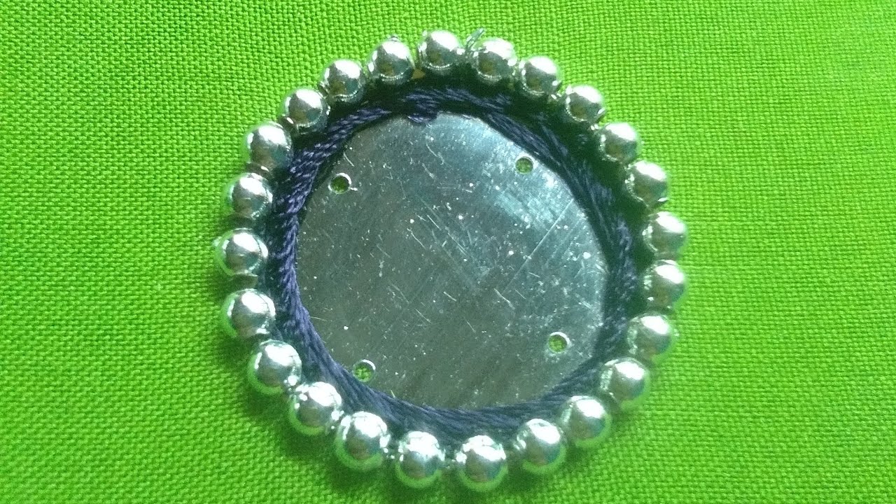 How to stitch mirror work in aari work | simple aari work designs ...