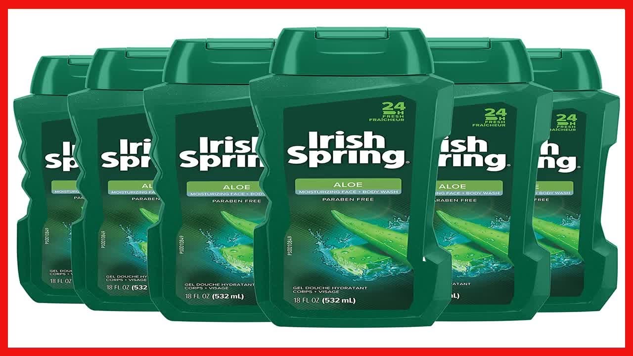 Irish Spring Men's Body Wash Shower Gel, Aloe Vera 18 Fl Oz Pack of 6 ...