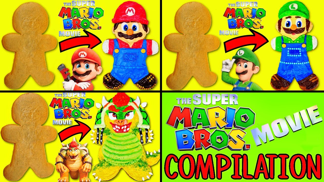 Super Mario Bros Movie Compilation: Mario Luigi Bowser Gingerbread Man ...