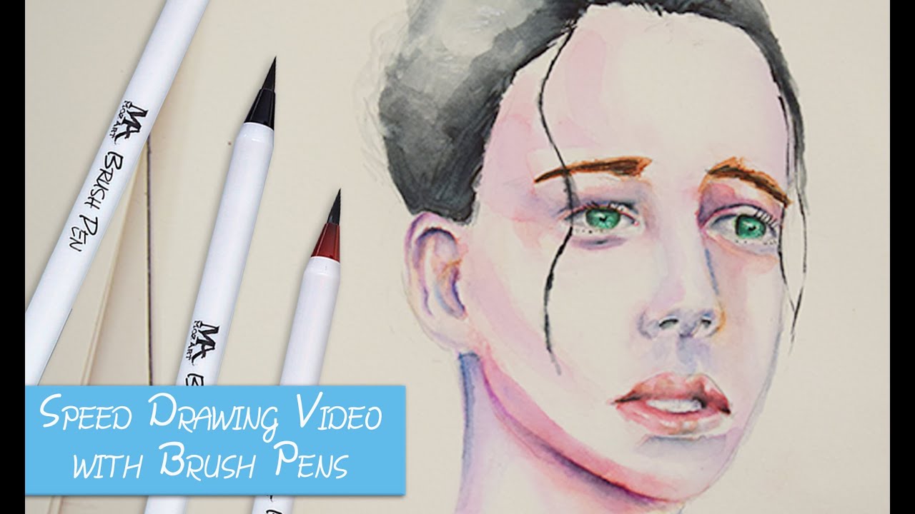 Speed Drawing with Brush Pens and Water- Time Lapse - MozArt Supplies ...