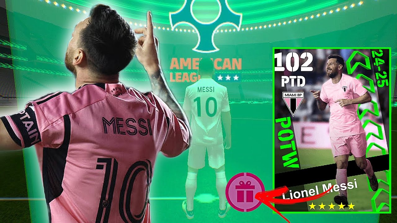 MESSI 102 DESTAQUE DA SEMANA VEIO NO GIRO GRÁTIS NA BOX POTW efootball ...