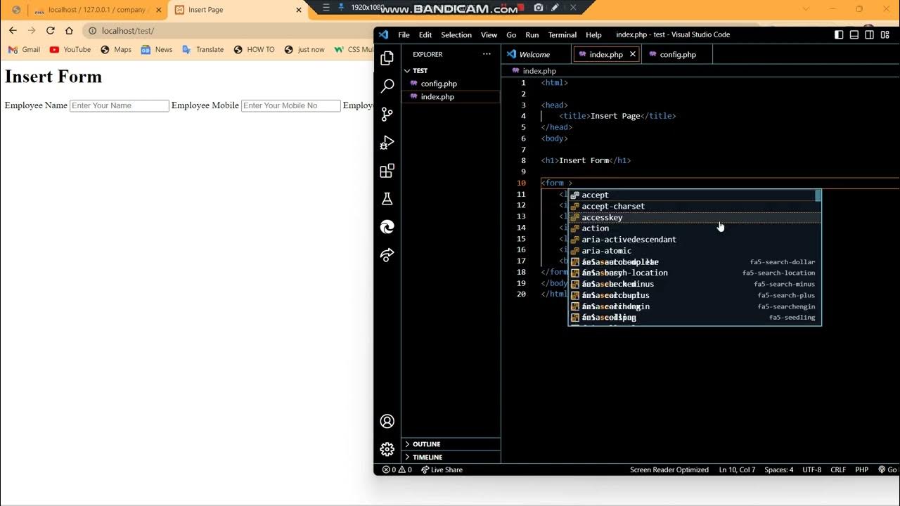 PHP #Part1& SQL .INSERT SELECT ,UPDATE, DELETE TAMIL 2023 PART-1 - YouTube