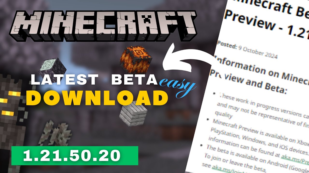 How to download Minecraft Bedrock 1.21.50.20 The Pale Garden & Creaking ...
