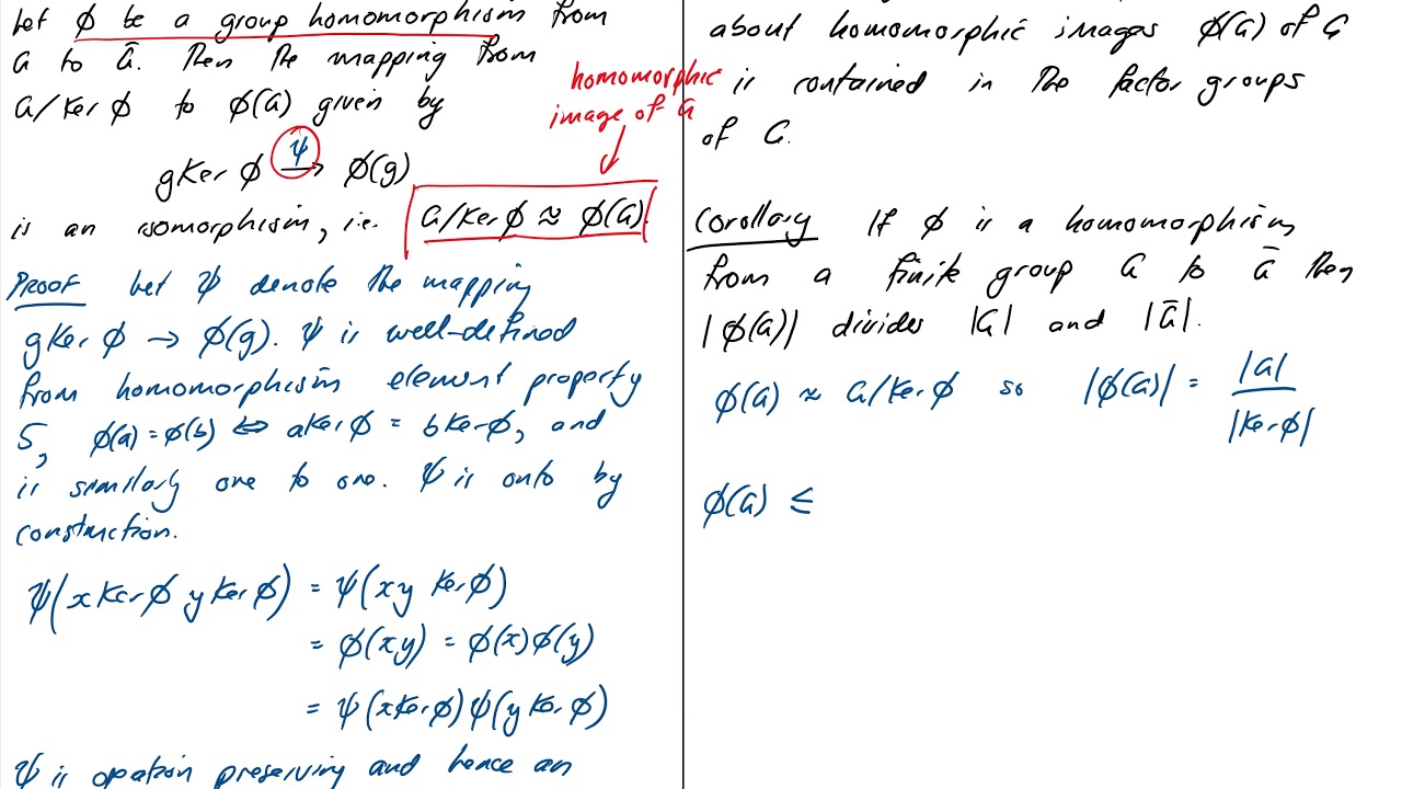 4.6 First Isomorphism Theorem - YouTube