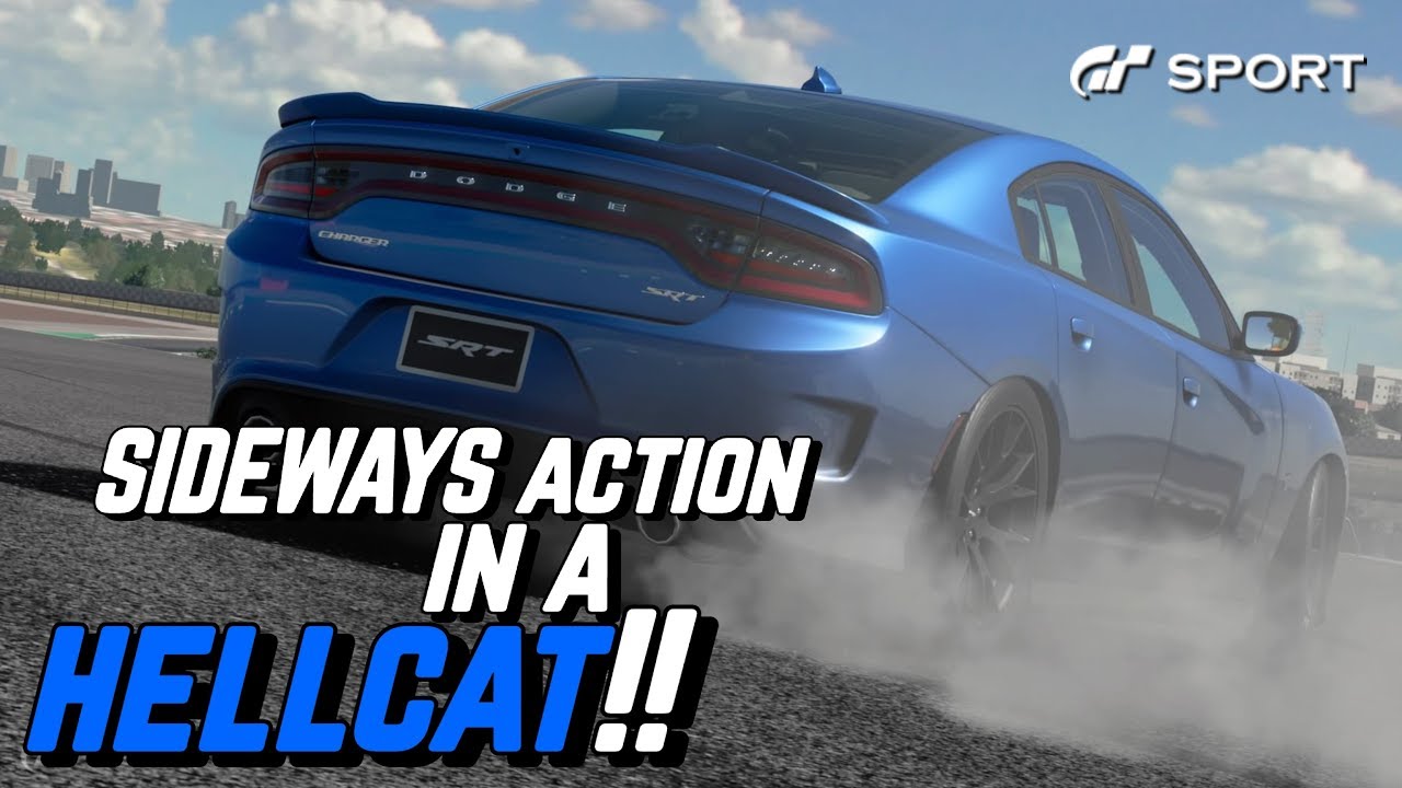 Sideways Drift Action in a Dodge Charger HELLCAT!! - YouTube