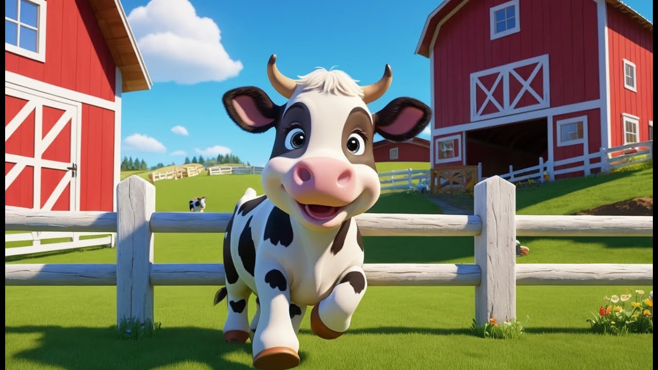 Baby Cow Say Moo Moo Moo | Fun Cow Song for Kids | Playful Animal Rhyme ...