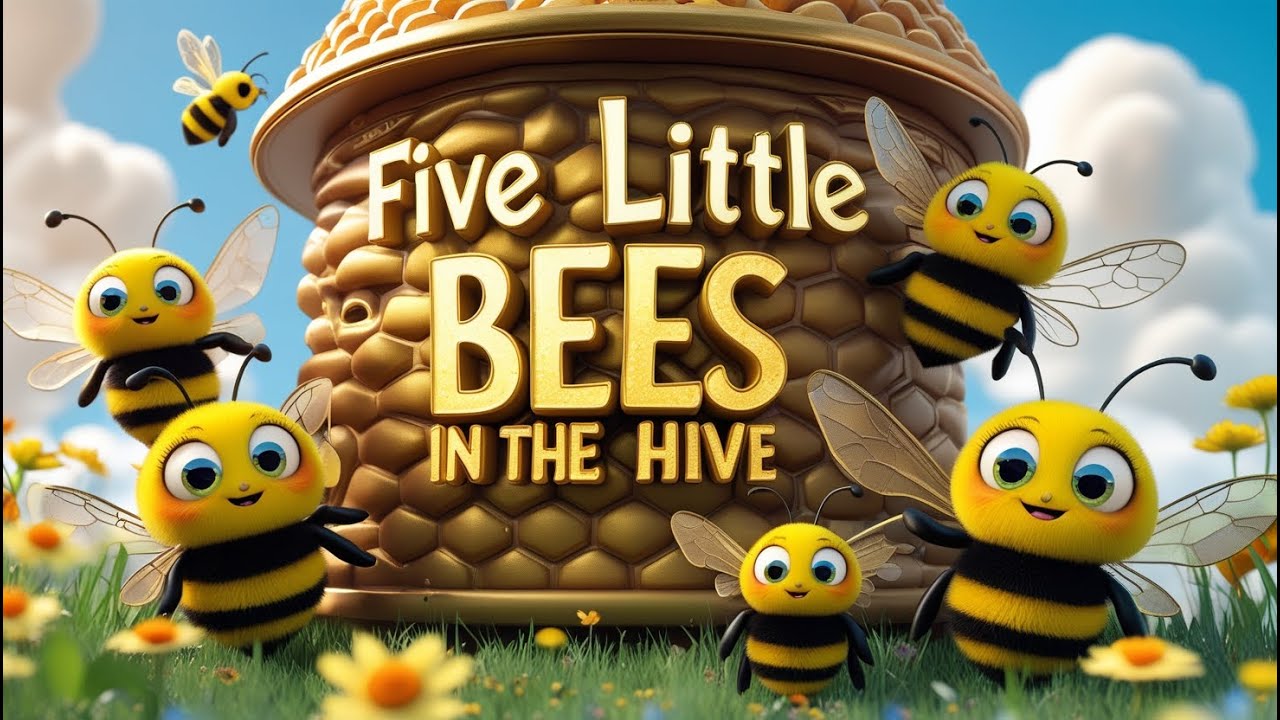 Five Little Bees in the Hive🐝| Buzzing Counting Song for Kids | Learn ...