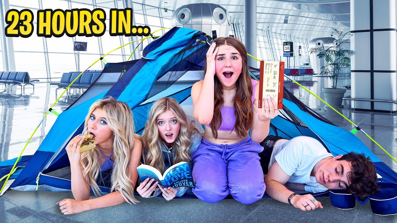 Overnight SURVIVAL Challenge in an AIRPORT - YouTube