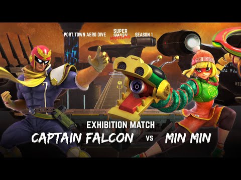 Captain Falcon vs Min Min, Port Town Aero Dive - YouTube