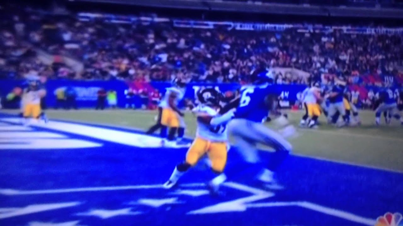 Corey Washington sideline catch New York giants vs. Pittsburg steelers ...