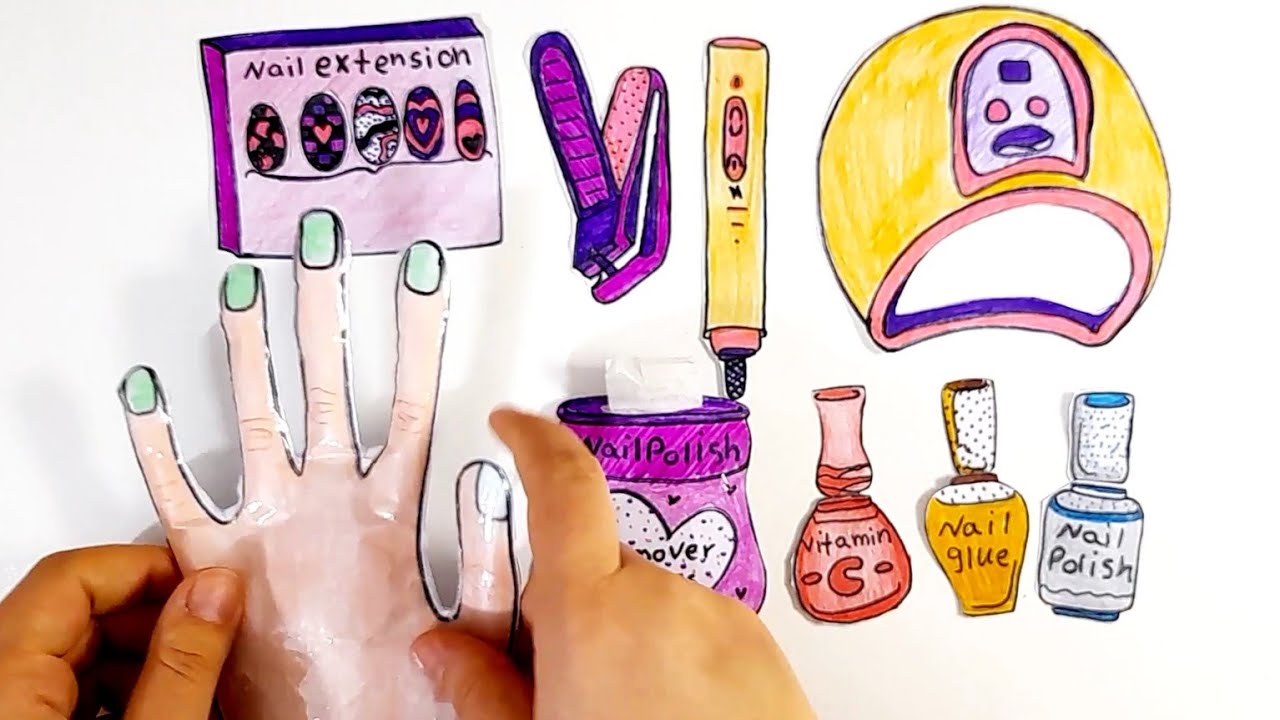 💅Paper diy💅 nail arts tutorial ASMR , nail care paper play - YouTube