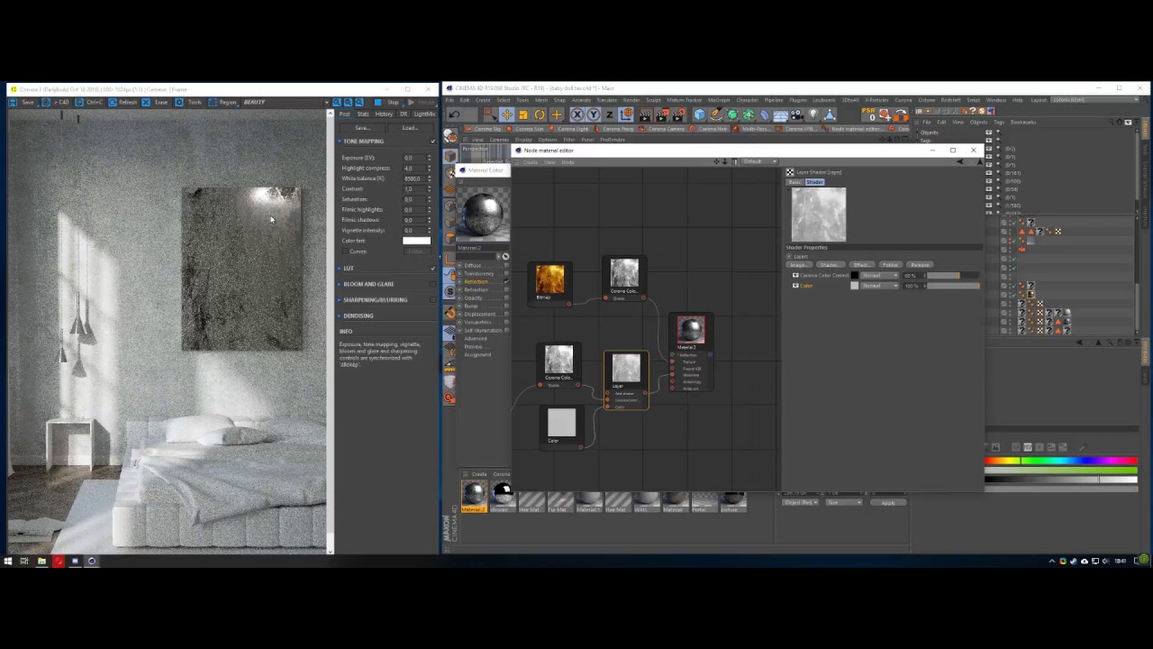 corona new node material editor in C4D - interior - YouTube