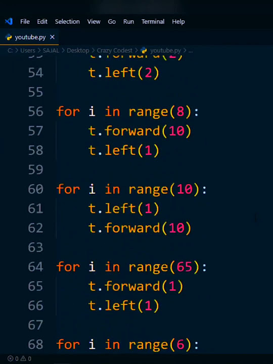 Drawing Youtube Logo Using By Python Code Coding Python Shorts Turtle Coder Cse