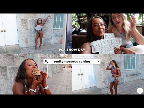 It's Show Day | My first bikini competition, PCA show, post show treats | emilymorsecoaching