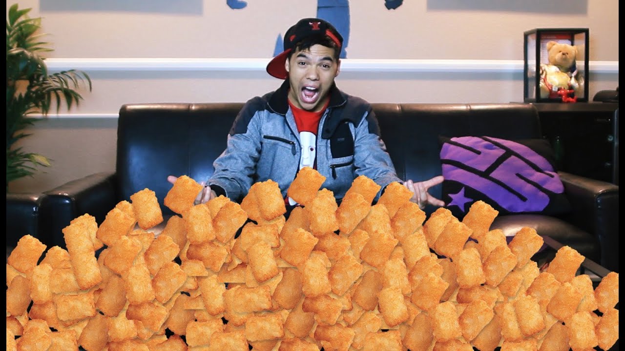 200 Tator Tots in 12 Min Challenge! - YouTube