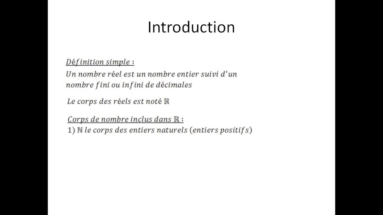 Nombres réels partie 1 : Introduction - YouTube