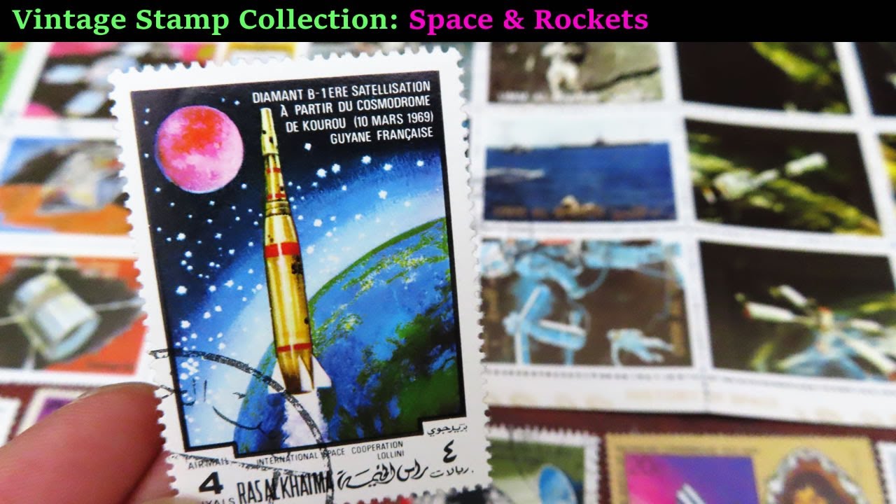 Vintage Stamp Collection: Space & Rockets - YouTube