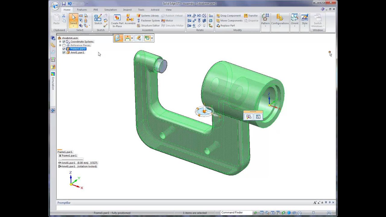 Initiation Solid Edge - Assemblage (étape 1) - YouTube