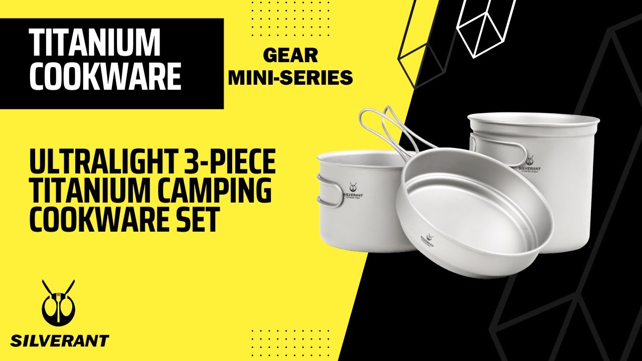 SilverAnt Ultralight 3-Piece Titanium Camping Cookware Set - Titanium ...