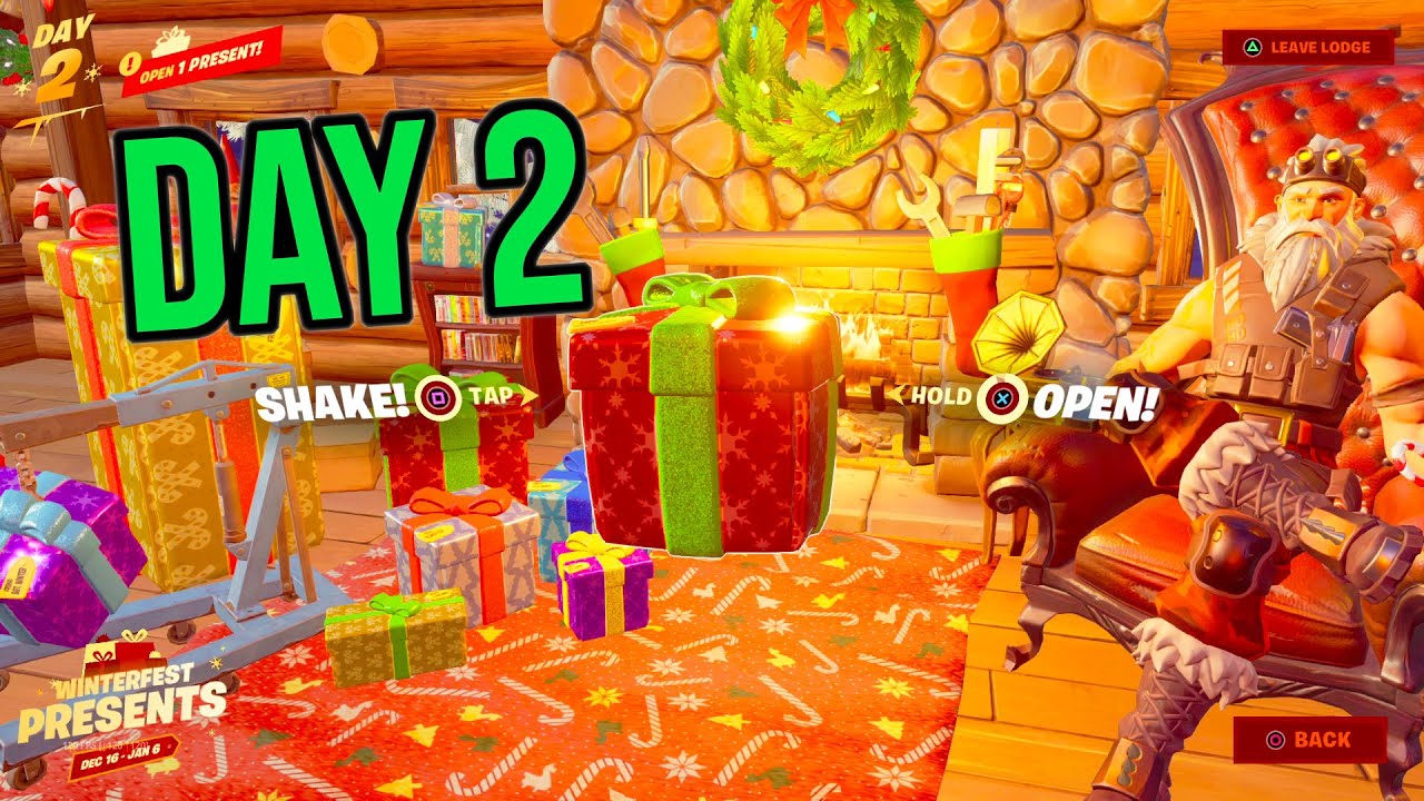 Fortnite Winterfest 🎁 Christmas Present Day 2 Opening New Gift Item ...