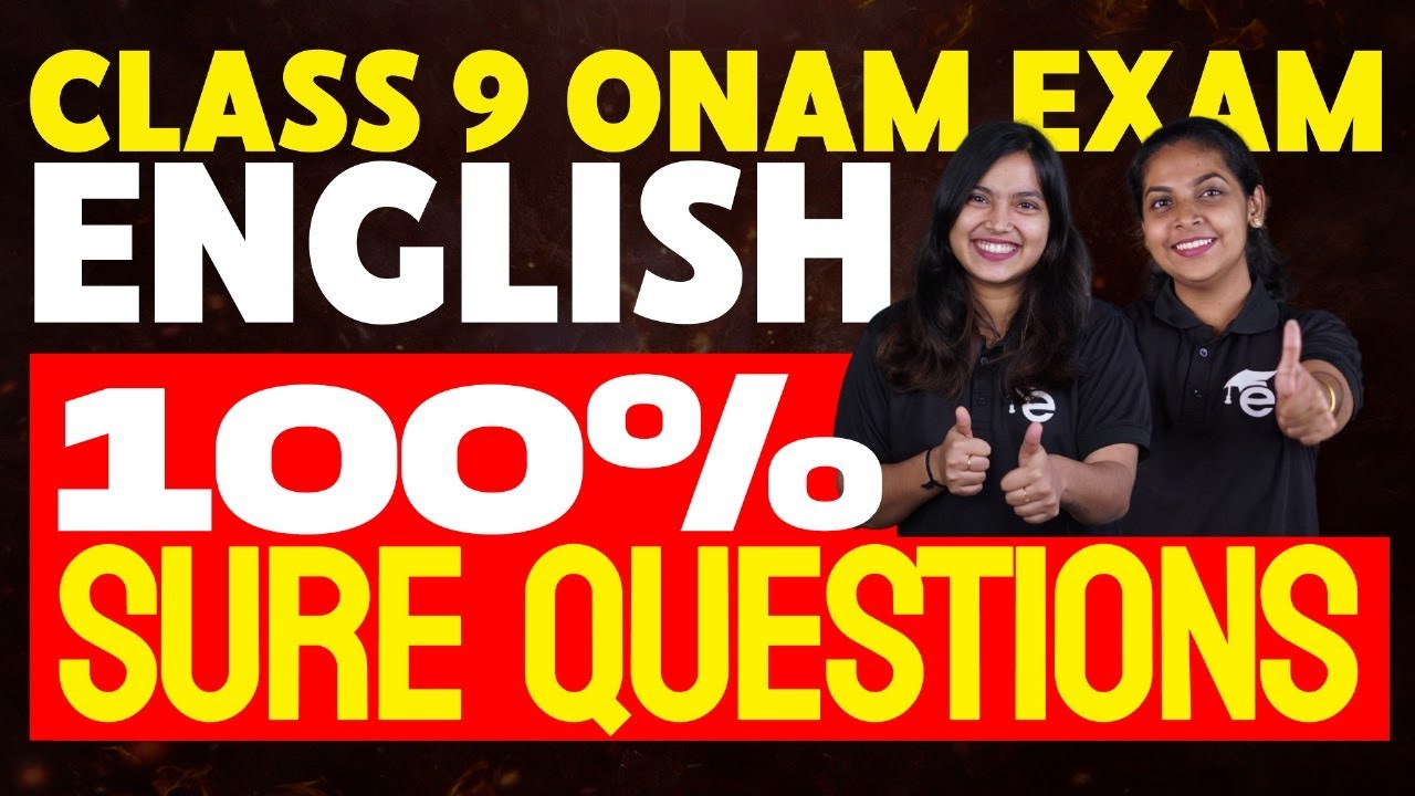 CLASS 9 Onam Exam | English 100 % Sure Questions | Eduport - YouTube