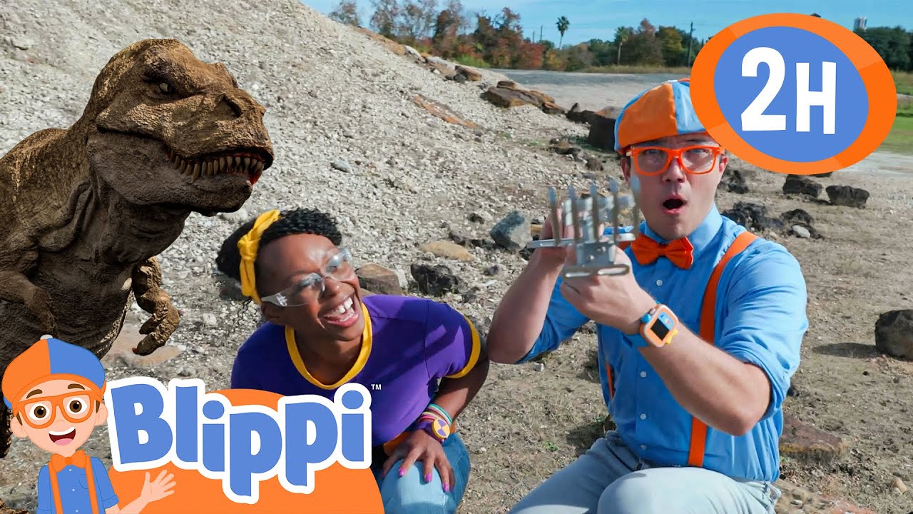 Moon Adventure With T-Rex! | Blippi | NEW Superhero Cartoon for Kids ...