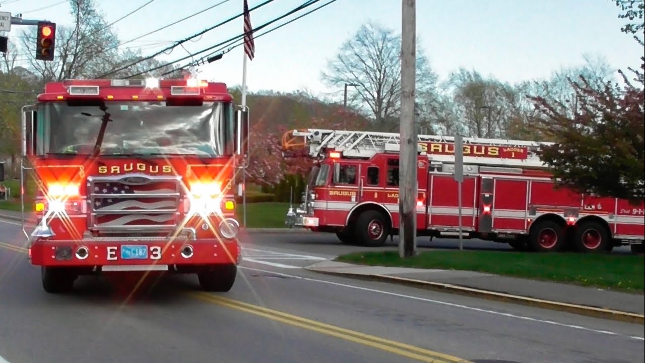 *Full House Response* Saugus, MA Fire Department Car 3, Engine 3 ...