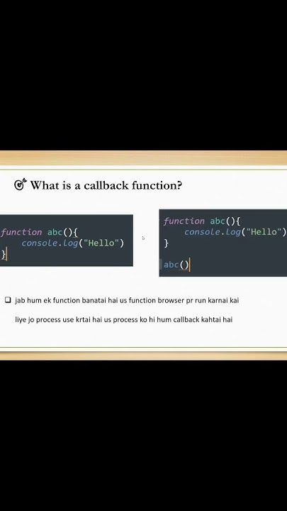 #day6 | What is Callback Function in JavaScript | Explained in 1 Minute | #javascript #frontend ...
