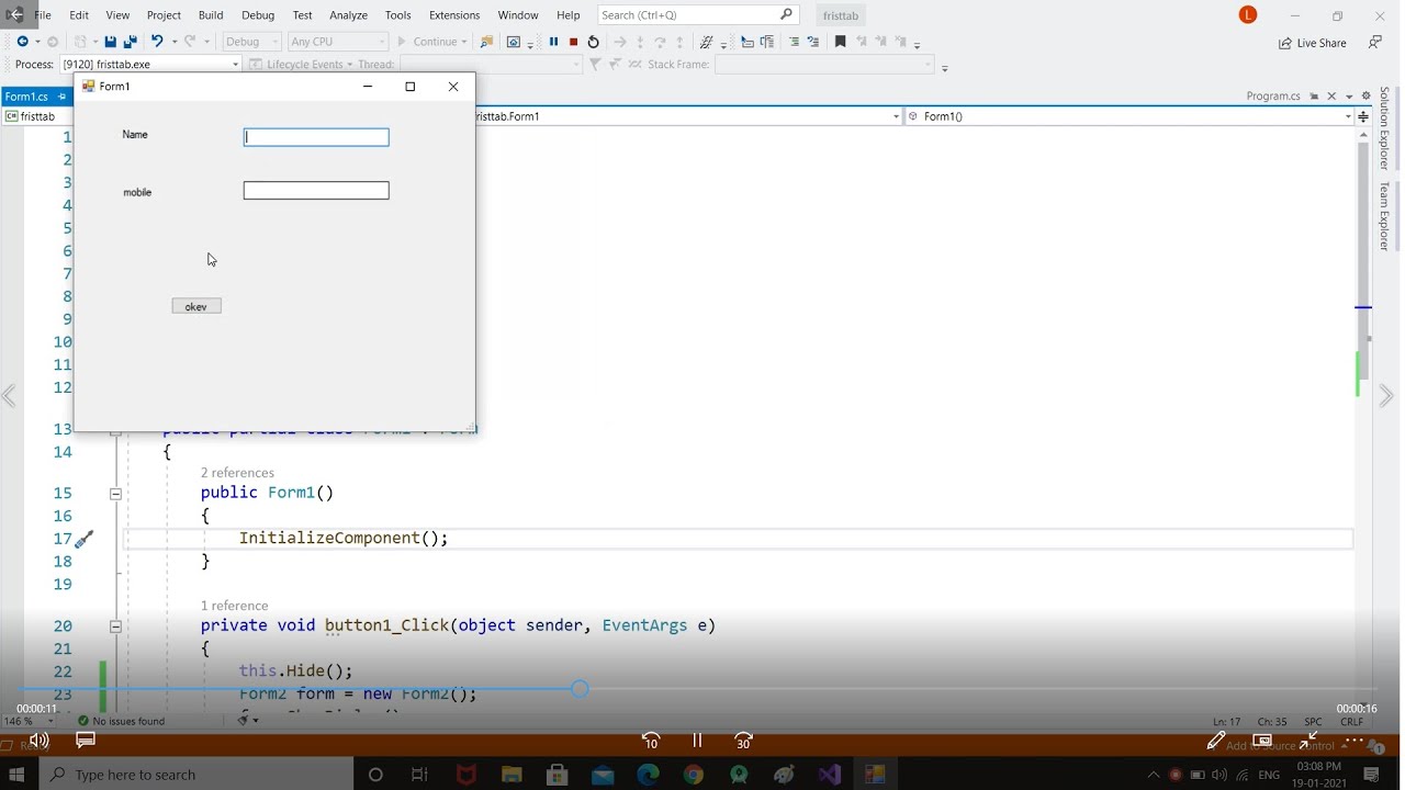 How To Move From One Tab To Another Tab In C By Using Windows