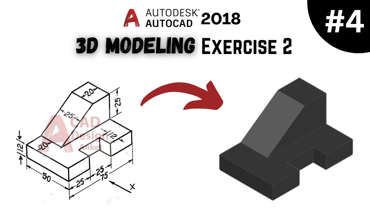 AutoCAD 3D Modeling-Exercise 2 | Basic To Advance Tutorial In Nepali ...