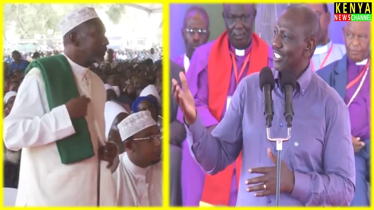 President Ruto Breaks Protocal in Church to request a Muslim Sheikh to ...
