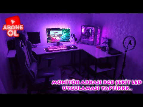 MONİTÖR ARKASI RGB ŞERİT LED UYGULAMASI YAPTIK | SİZCE NASIL OLMUŞ ?