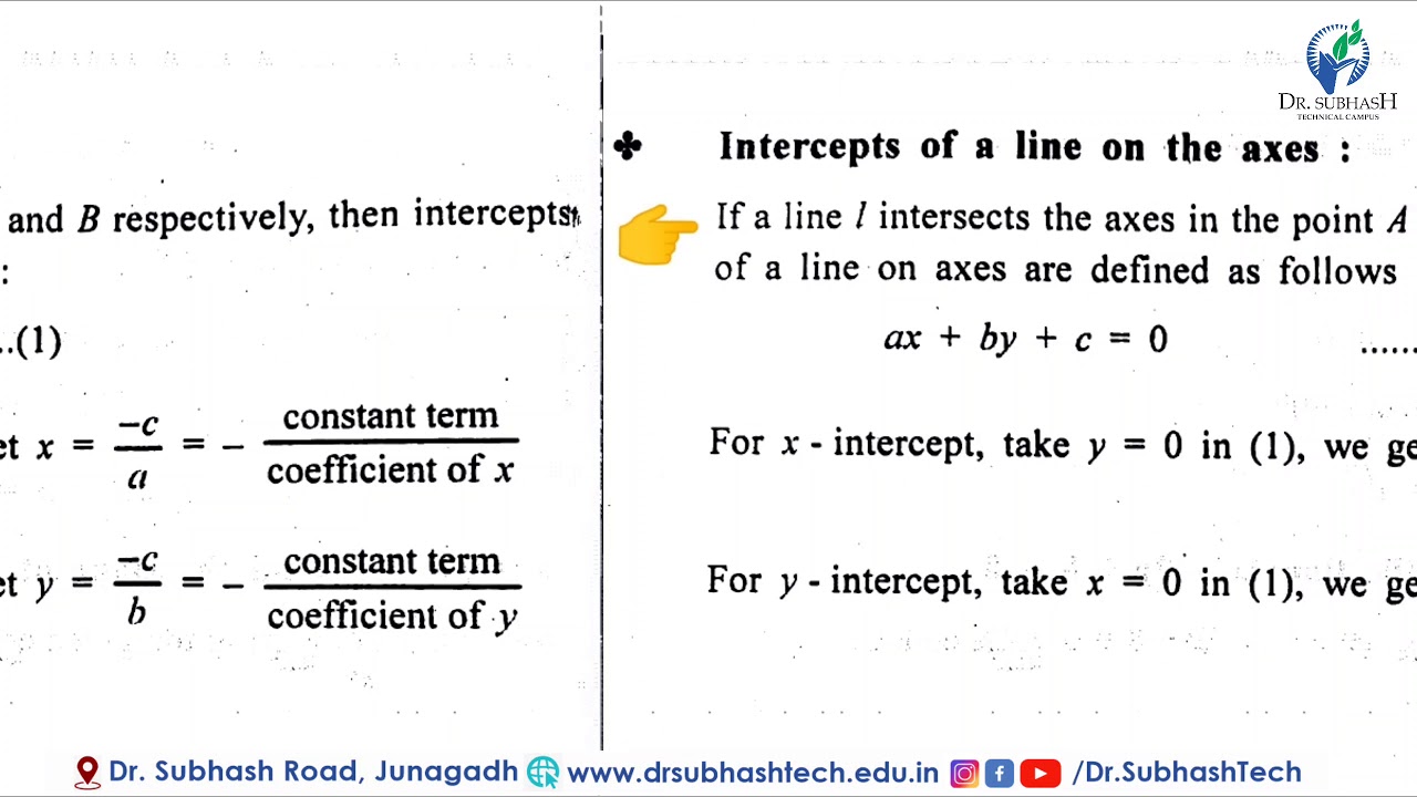 Co-ordinate Geometry (Straight Line) - YouTube
