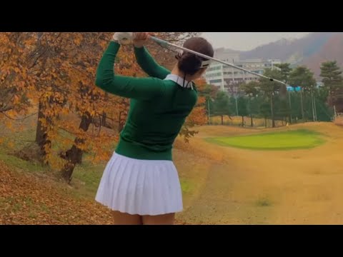 ★Kim Eun-sun golf pro, a fast hip turn and a fluttering skirt!!👍👍👍👍