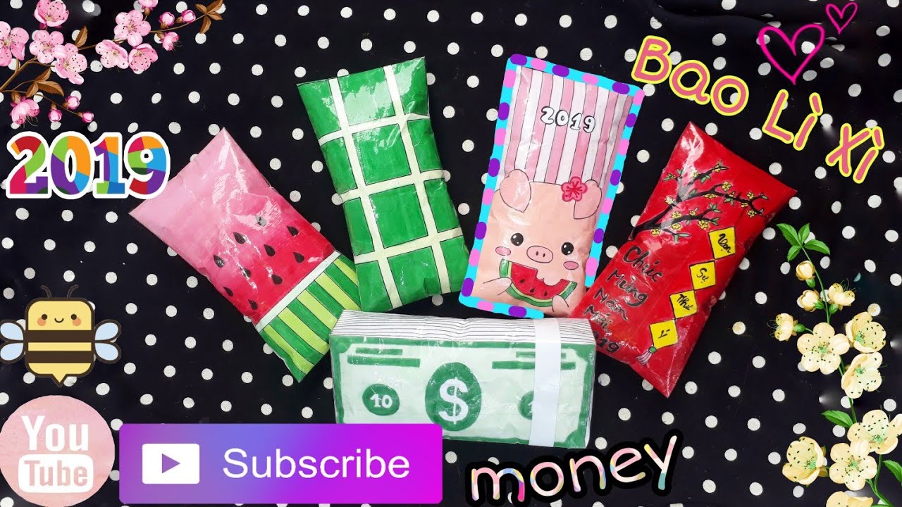 Cách làm squishy giấy 3D Bao lì xì, Tiền! Paper squishy 3D Red envelope ...
