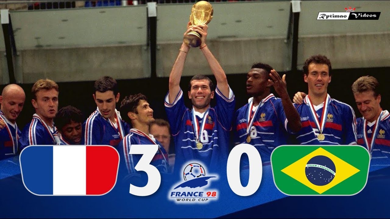 France 3 x 0 Brasil 1998 World Cup Final Extended Goals & Highlights HD ...