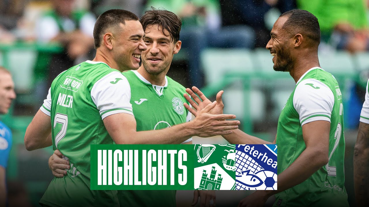 Highlights: Hibernian 4 Peterhead 0 | Premier Sports Cup - YouTube