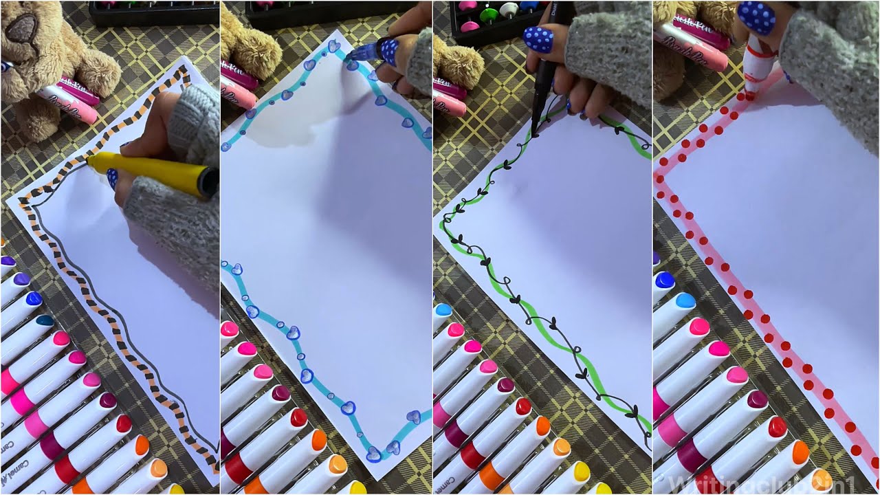 8 Easy and simple border designs for any project 😍 | NIDA🦋HERE # ...