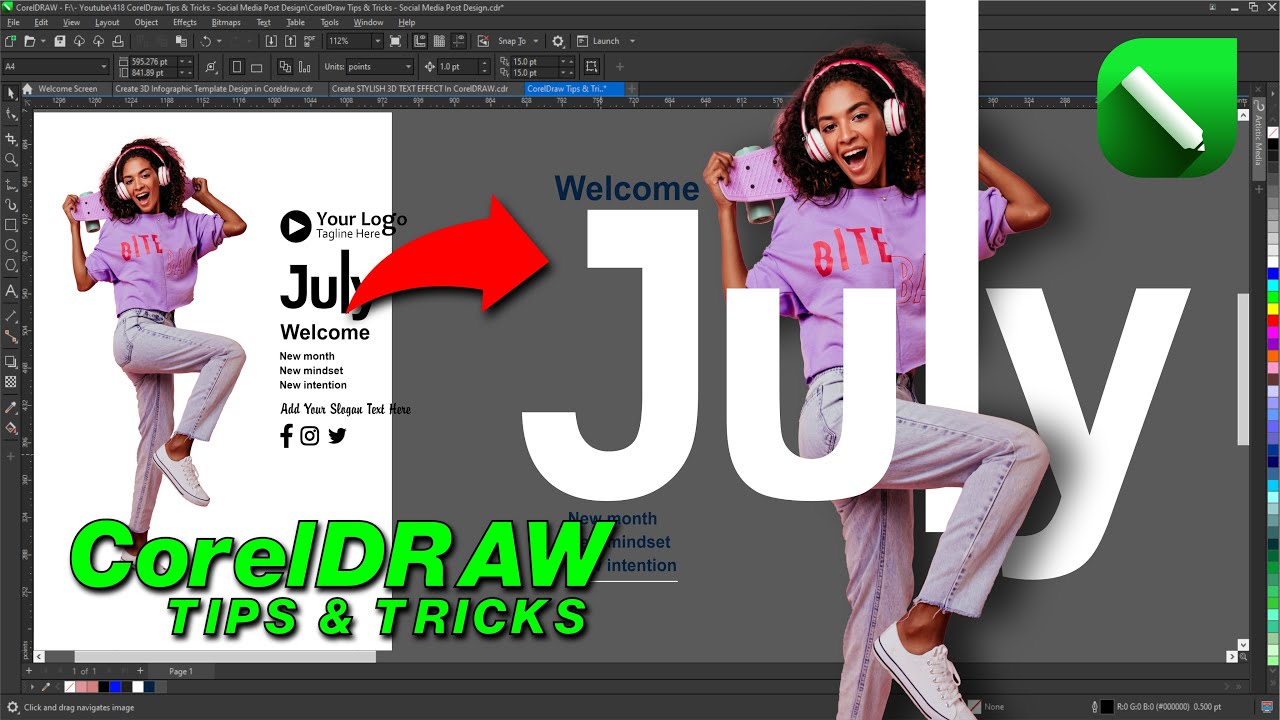 Create Stunning Social Media Design in CorelDRAW! - YouTube