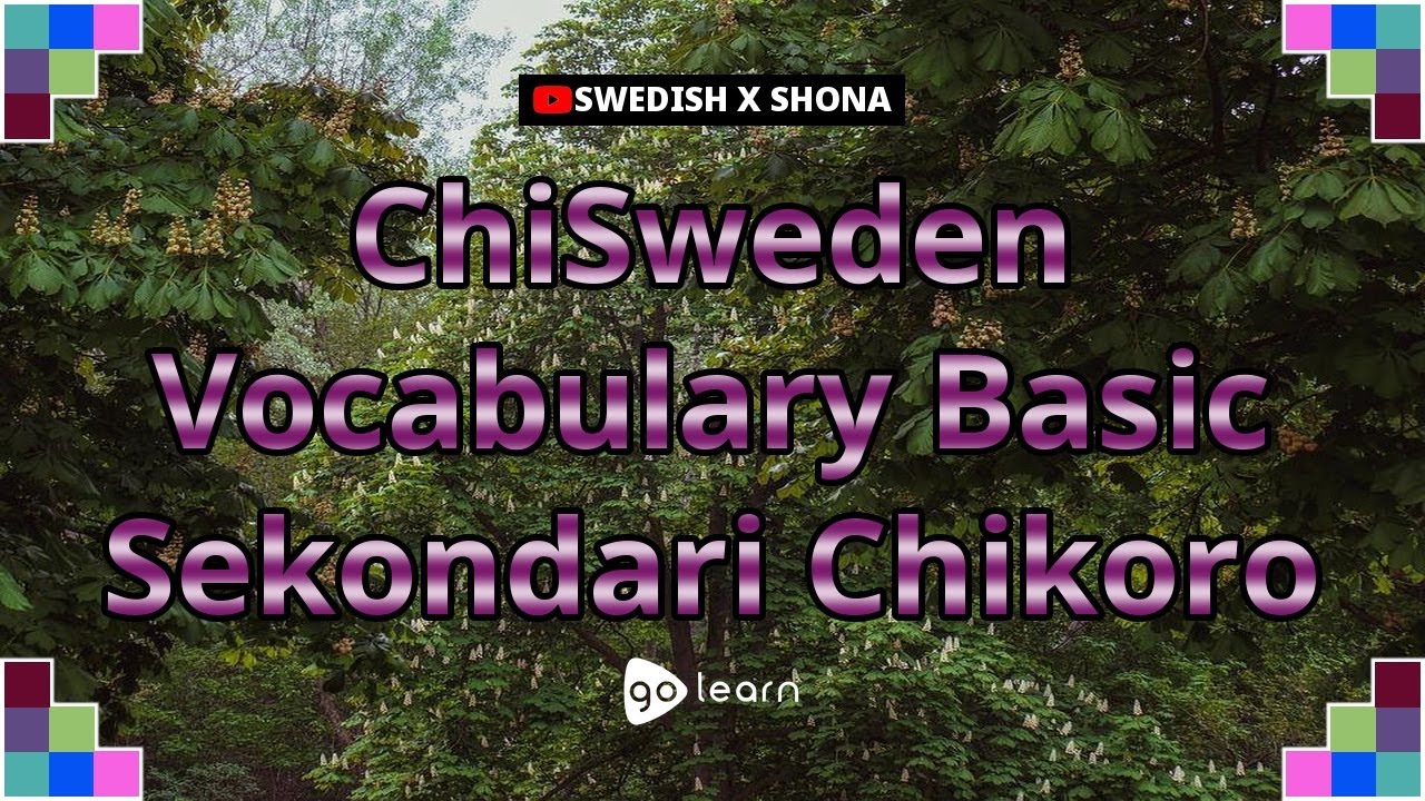 ChiSweden Vocabulary Basic Sekondari Chikoro | Golearn - YouTube