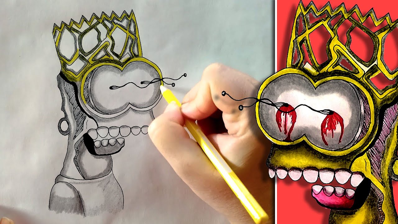 How To Draw Bart Simpson from The Simpsons | The horror version - YouTube