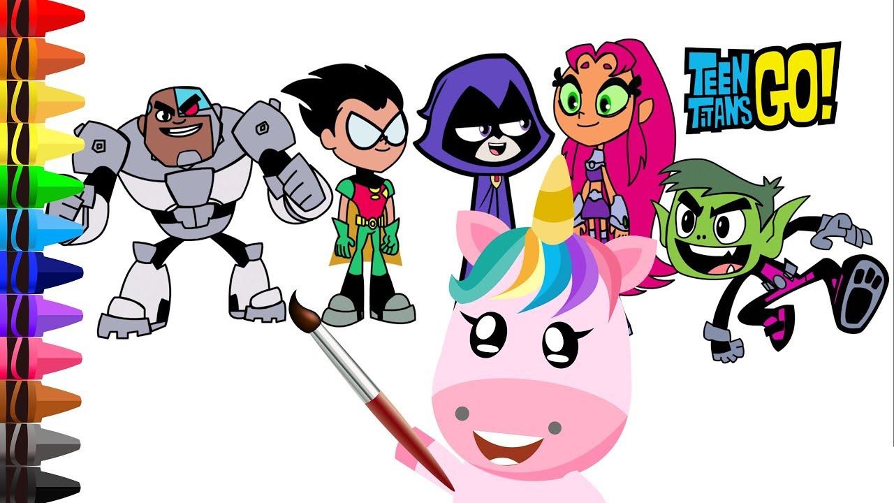 Genç Titanlar, Robin, Raven, Starfire, Cyborg - Minymon Boyama - YouTube