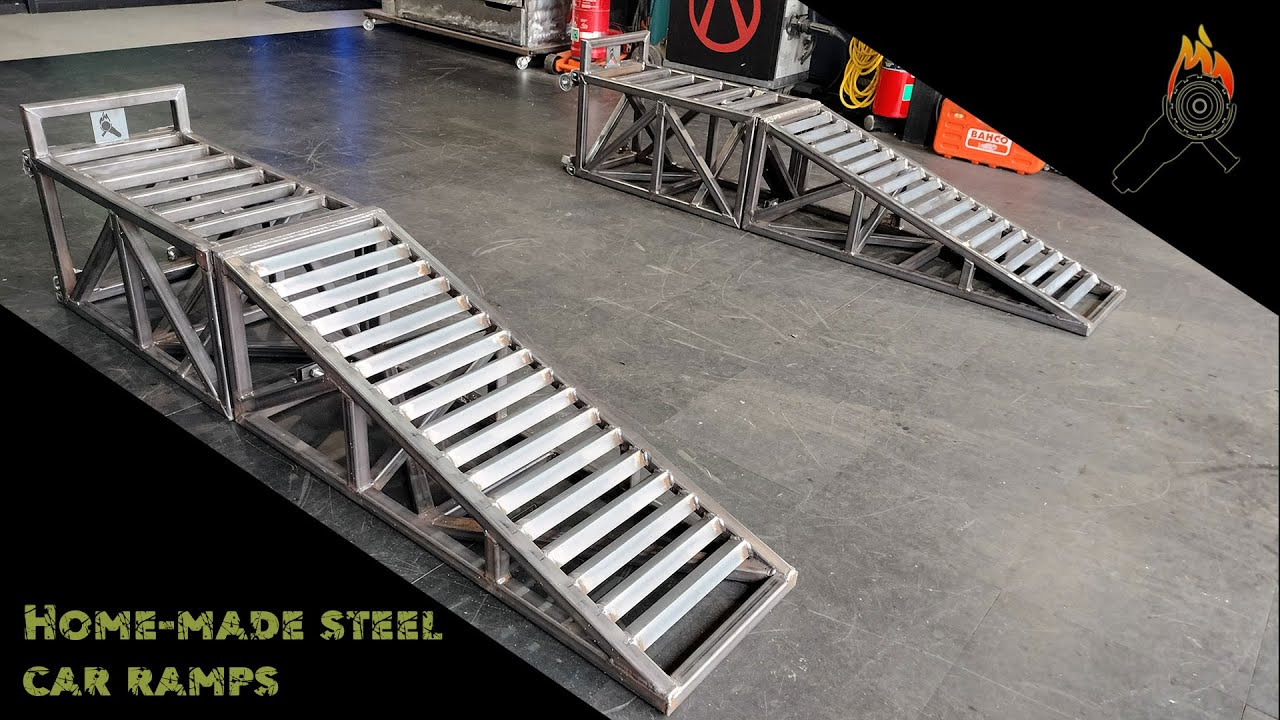 Home-made steel car ramps - YouTube