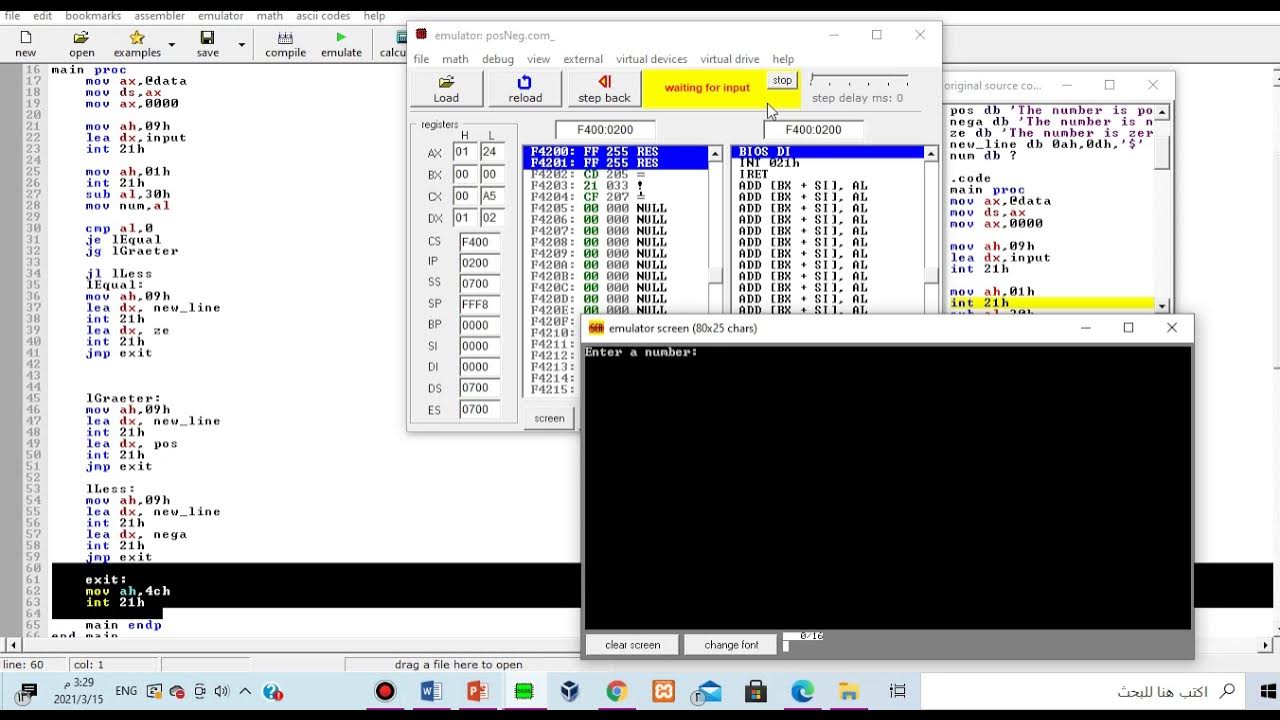 cmp&jmp in assembly language - Examples - YouTube