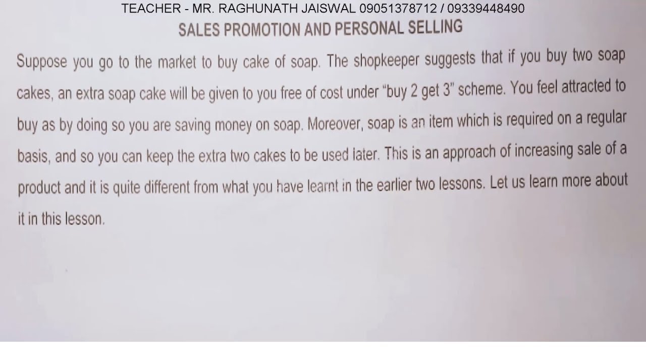 Meaning of Sales Promotion in business | Business Studies | व्यवसाय ...