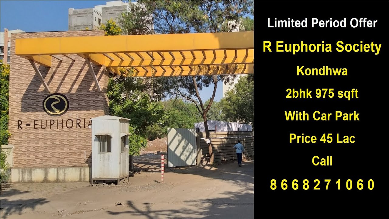 45 Lac- Unused 2 bhk of 975 sqft With Car Park in R Euphoria Society ...