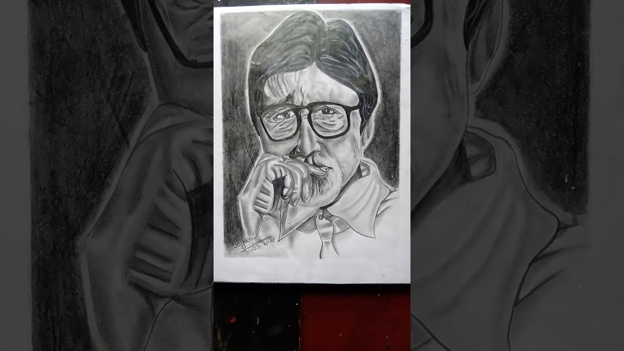 Easy Amitabh Bachchan drawing - YouTube